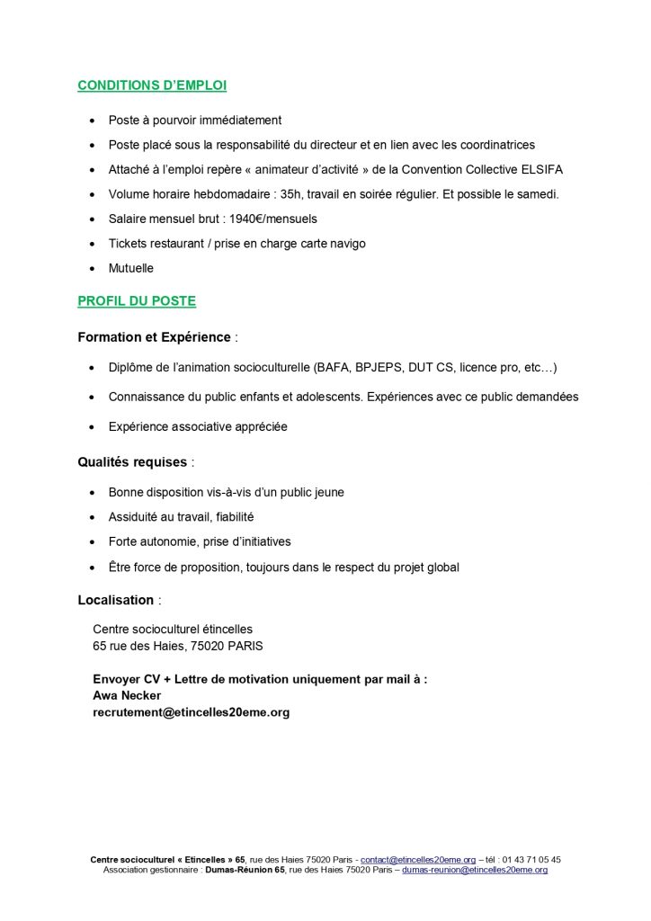Fiche de poste animateur etincelles 2023-1_page-0002 - Centre ... Fiche de poste animateur etincelles 2023-1_page-0002 - Centre ...